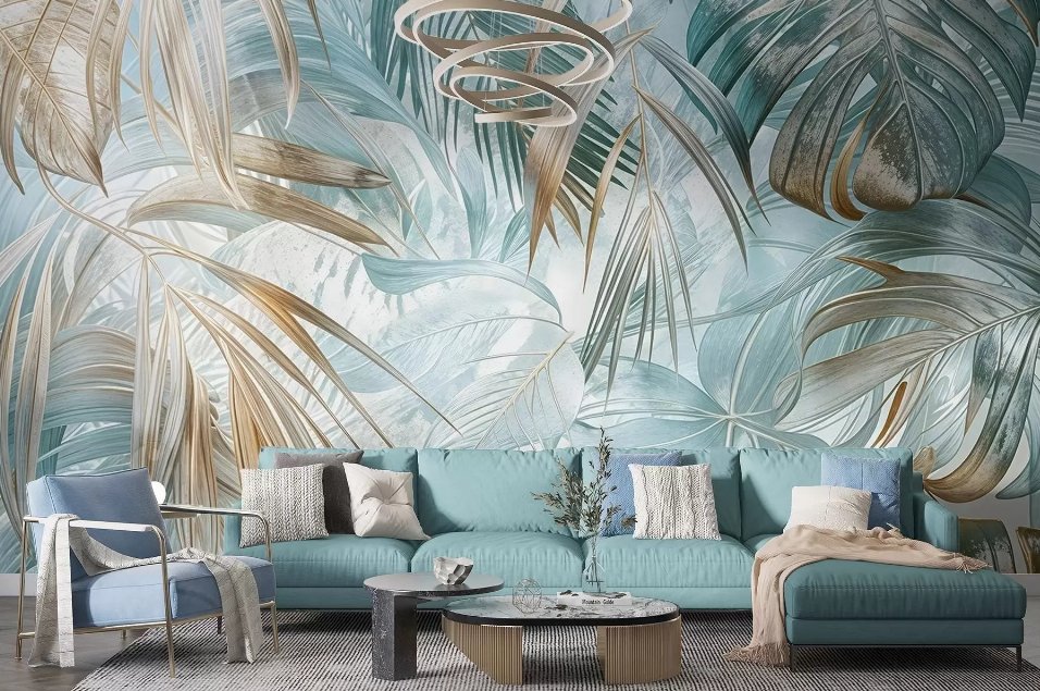 Photo Wallpaper Abstract, Large Palm Leaves, Palms, Nature, Wall Mural ...