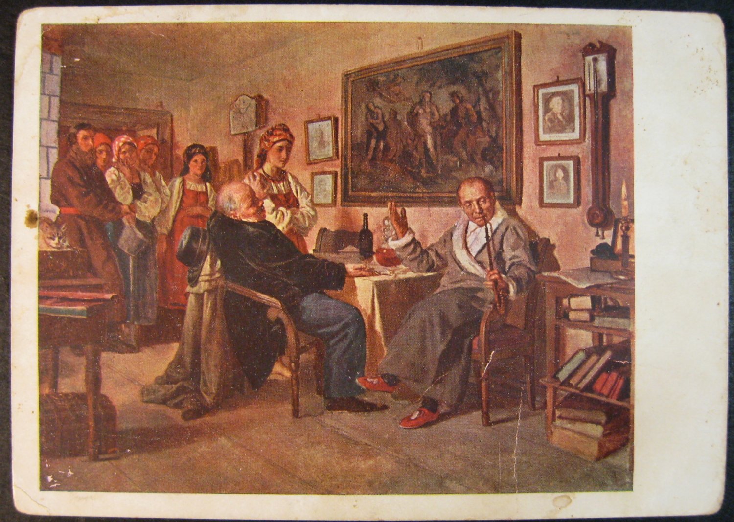 Vintage Postcard Soviet - Tretyakov Gallery, A scene from the life of a serf, Russian Post Card 1932