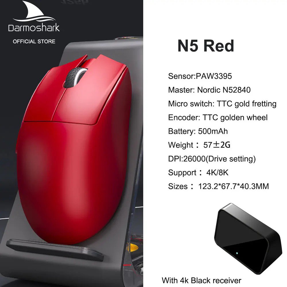 N5 R With 4K_Darmoshark N5 4K 8K Gaming Mouse Bluetooth Wireless Game ...