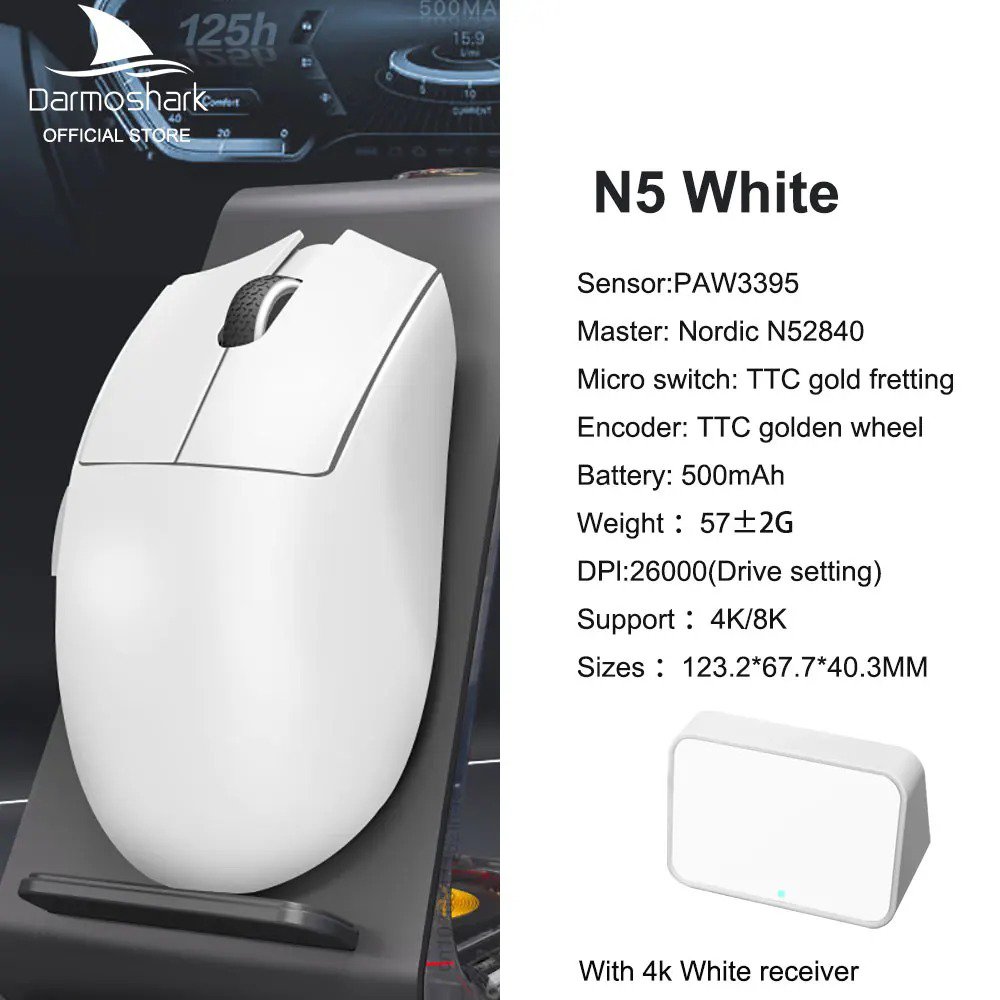 N5 W With 4K_Darmoshark N5 4K 8K Gaming Mouse Bluetooth Wireless Game ...