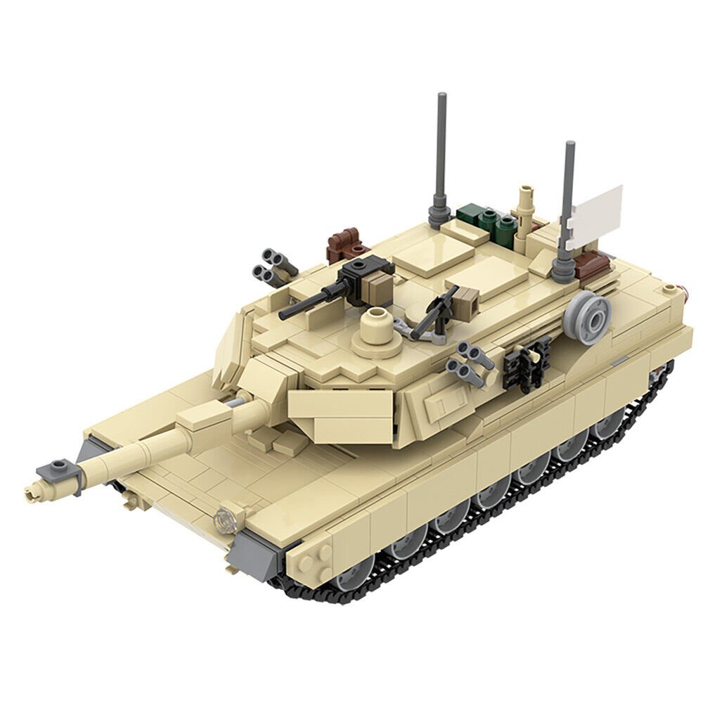 M1A2 Mini Tank Building Blocks with Engine 360° Rotating Turret MOC ...