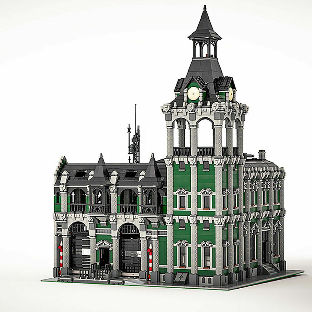 Modular Train Station MOC Building Blocks Set DIY Model Bricks Toys ...