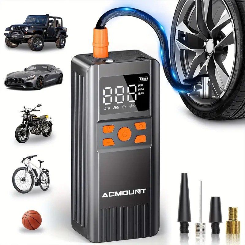 Portable Air Compressor Cordless Car Air Inflator 150 PSI Rechargeable ...