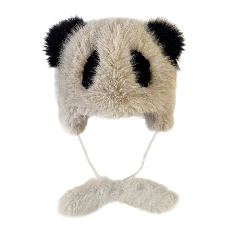 Milk tea color_Soft Bonnet Caps Travel Plush Hat Girls Winter Warm Hat ...