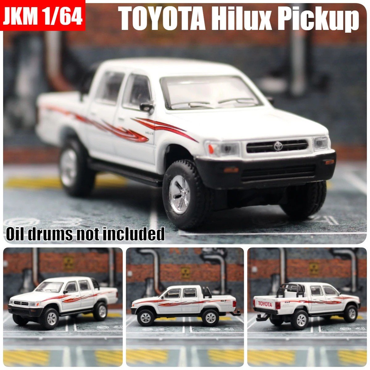 1:64 TOYOTA Hilux Pickup Truck Miniature JKM 1/64 Toy Car Vehicle ...