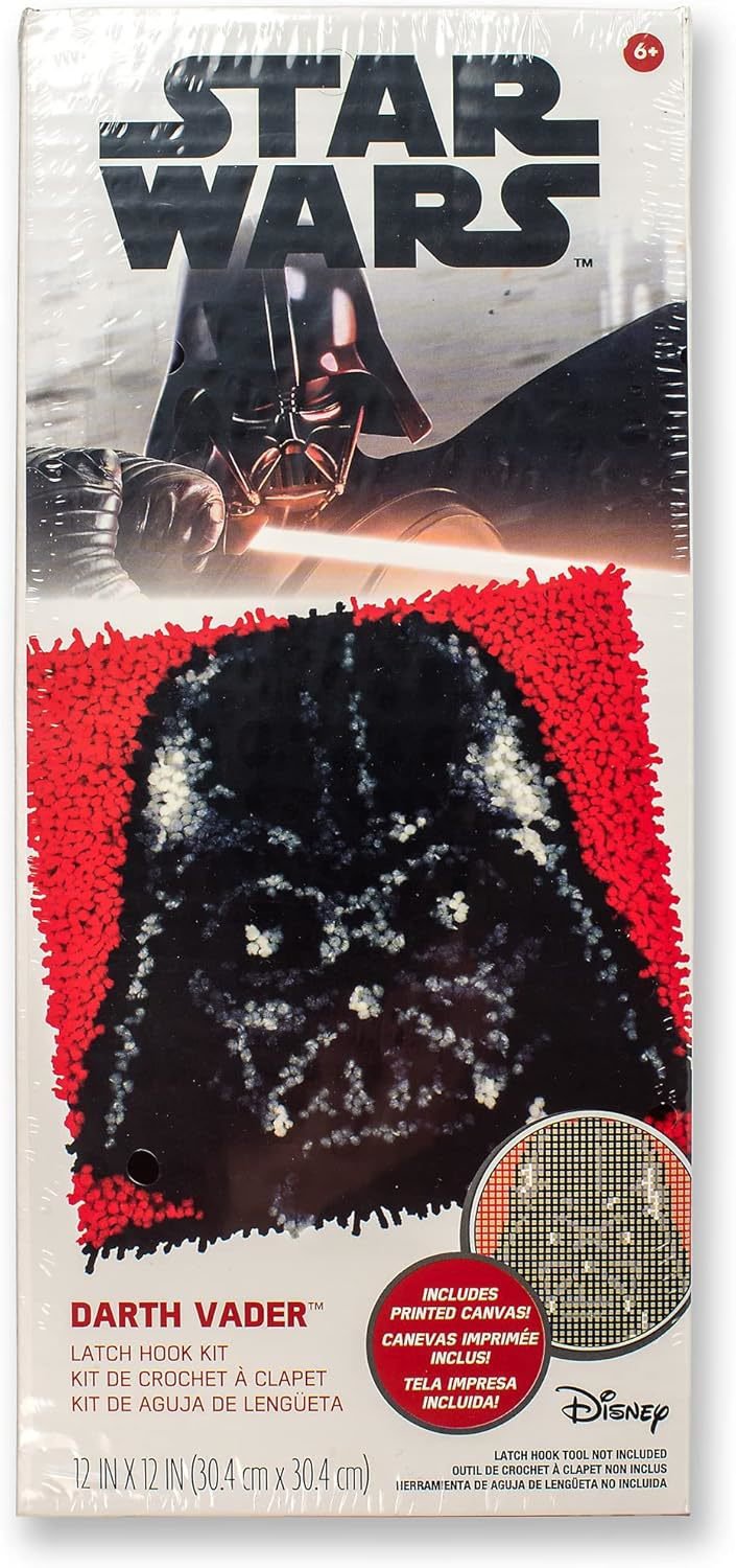 Dimensions Darth Vader Star Wars Latch Hook Kit with Pattern, 12 x 12 ...
