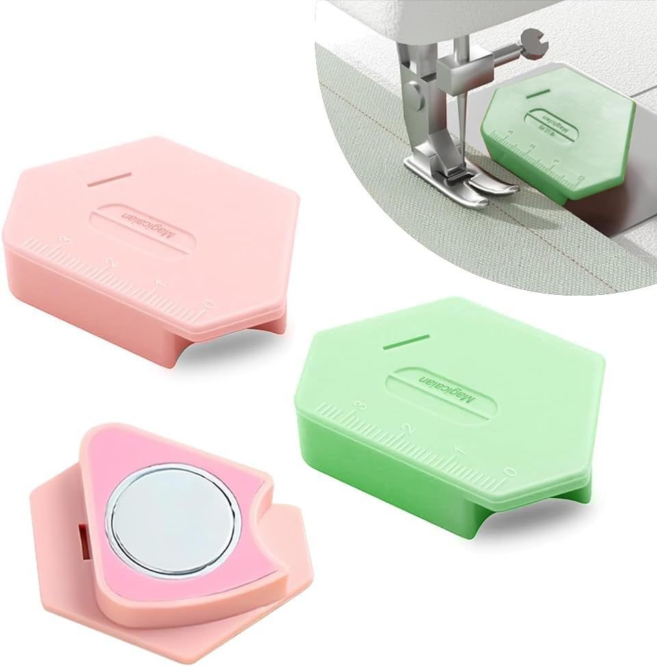 2pcs Magnetic Seam Guide for Sewing Machine, Polygonal with