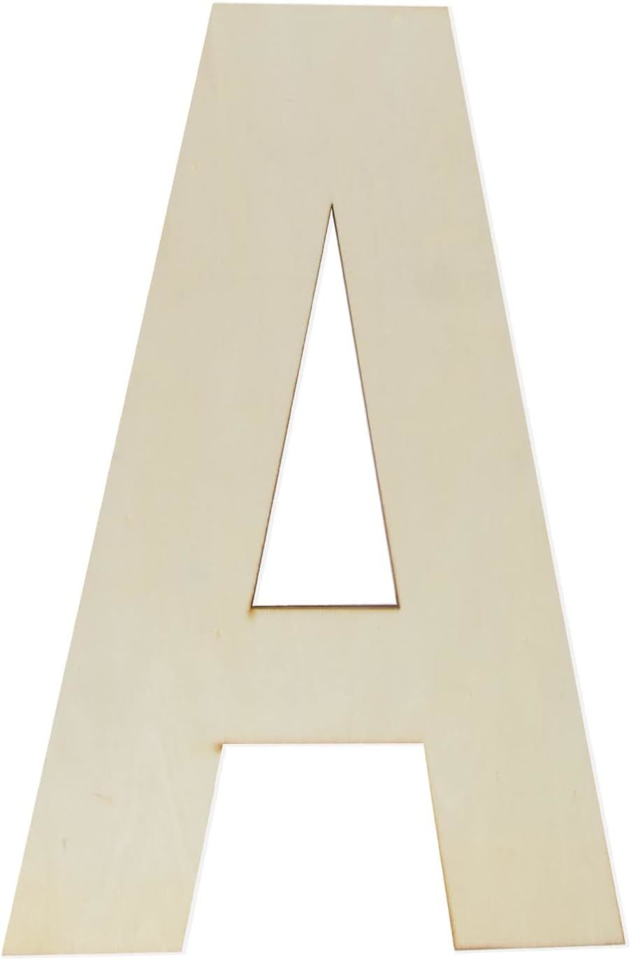 Wooden Letters 12 Inch, Big Letter A Shapes Cutouts Blank Unfinished Larg