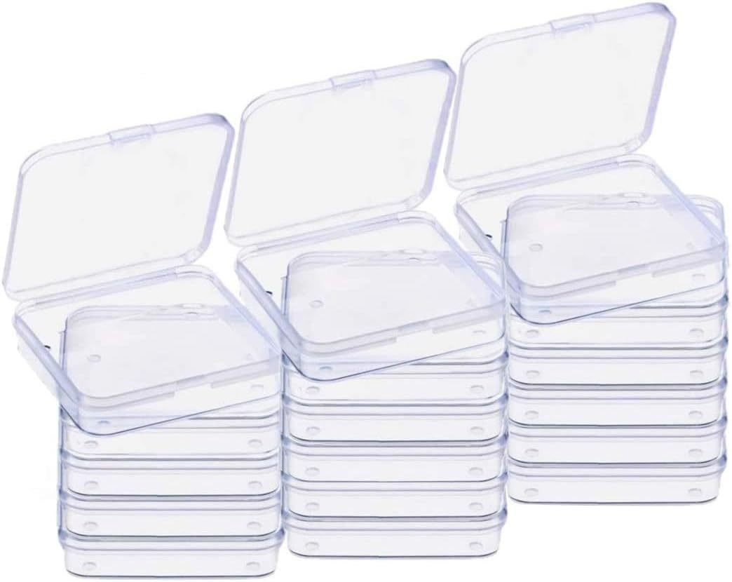 18 Pack Mini Clear Plastic Bead Storage Containers Box Case with lid ...