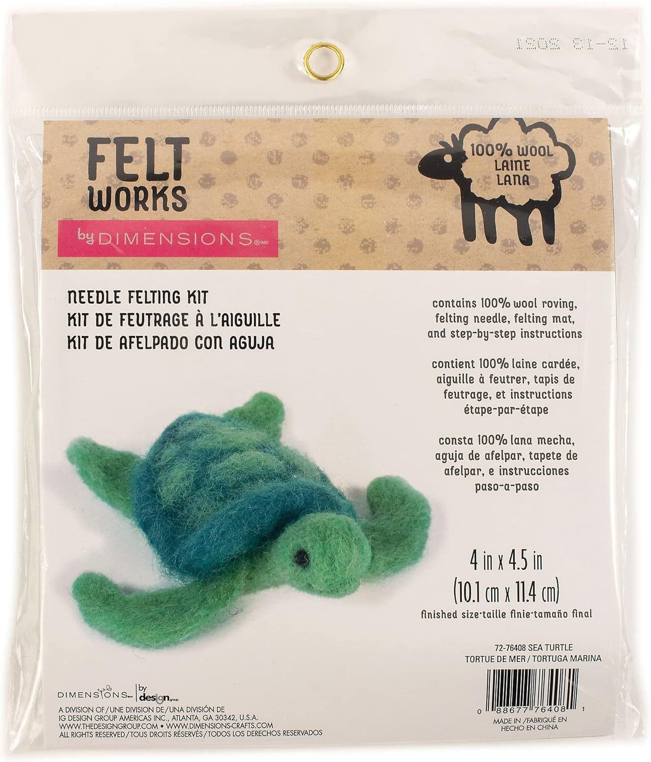 Dimensions Sea Turtle Needle Felting Starter Kit, 4 x 5, Piece
