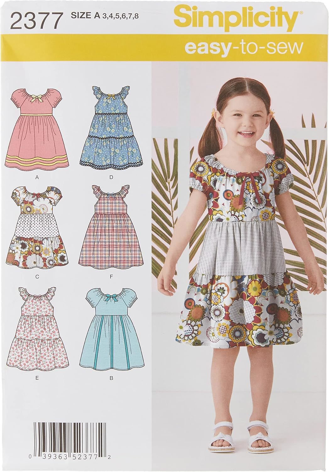 Simplicity Learn To Sew Patterned Girls Dress Sewing Pattern Template ...