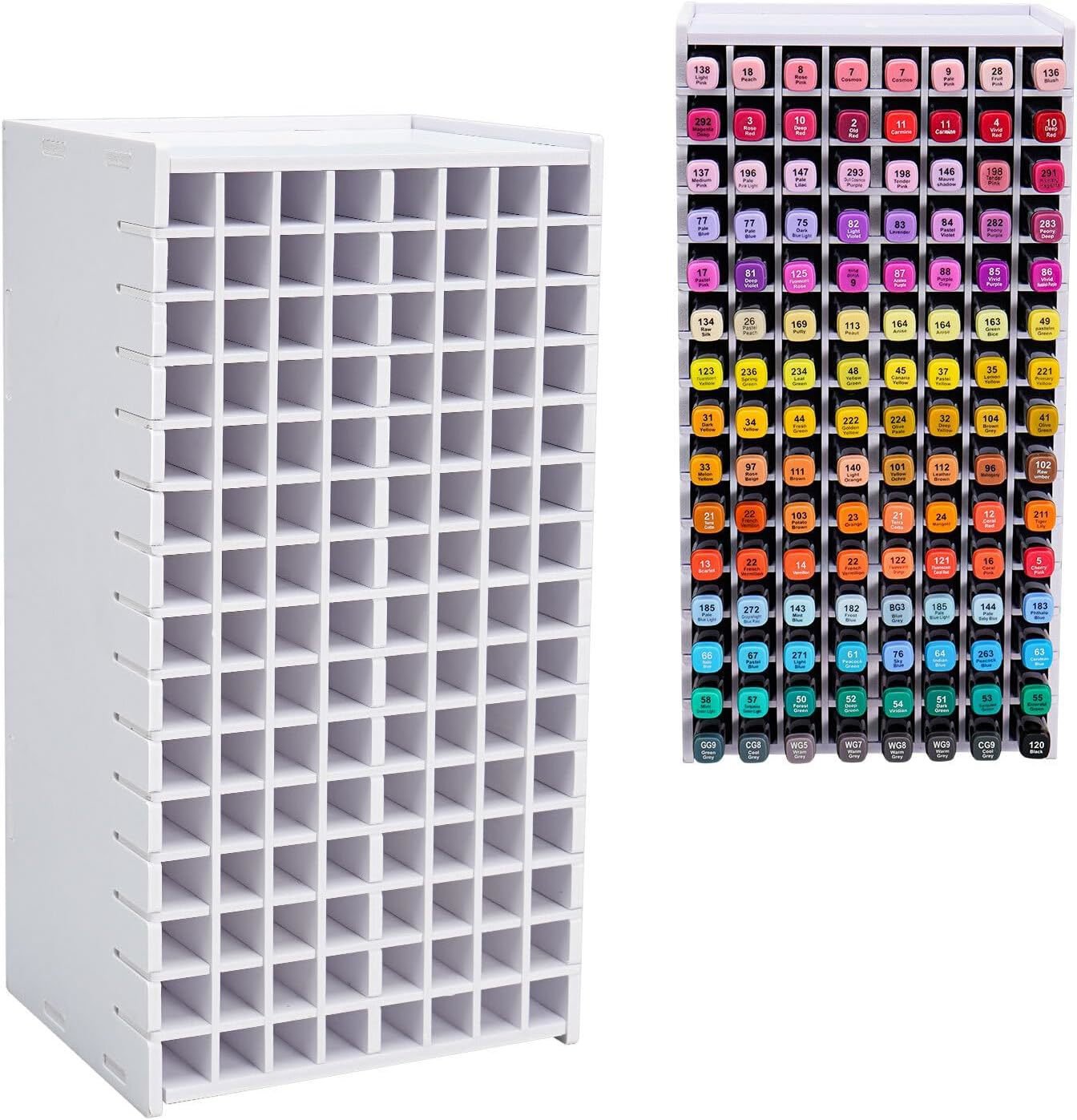 SANFURNEY Art Marker Storage Rack for 120 Markers, Watercolour Brushes ...