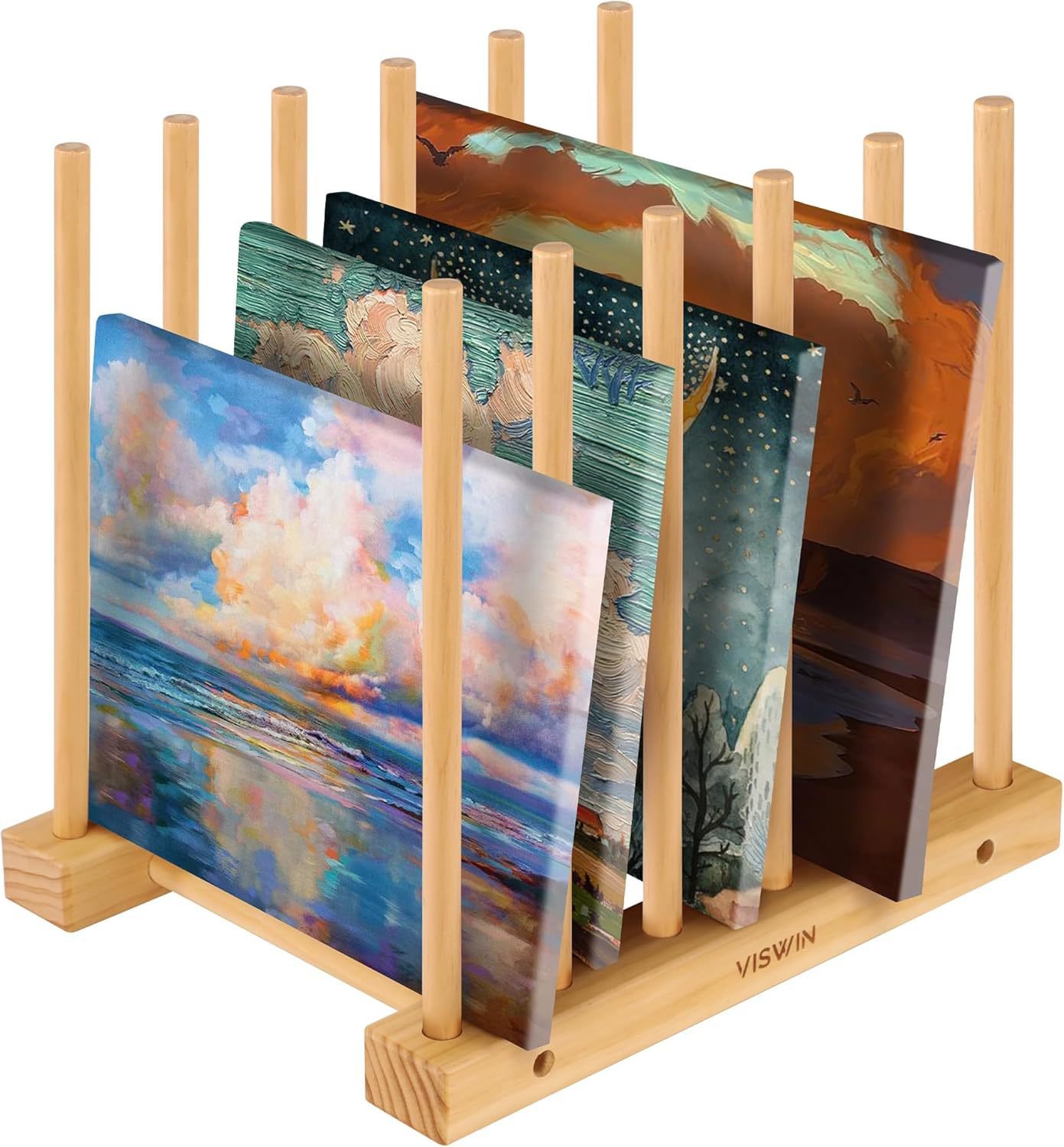 VISWIN Wooden Tabletop Art Rack Print Rack, Storage Organ