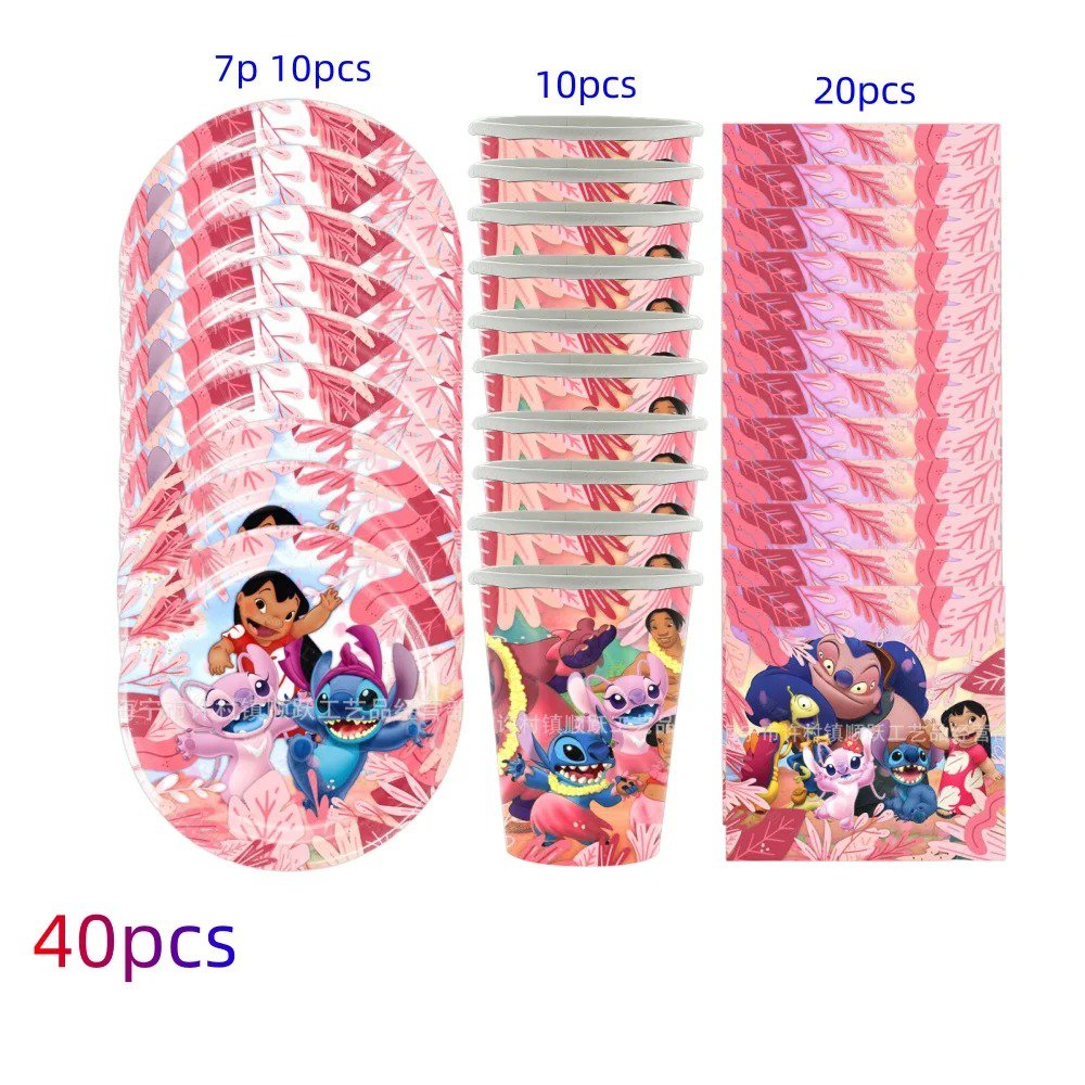 Stitch Tableware Lilo and Stitch Girl Birthday Decoration Party ...