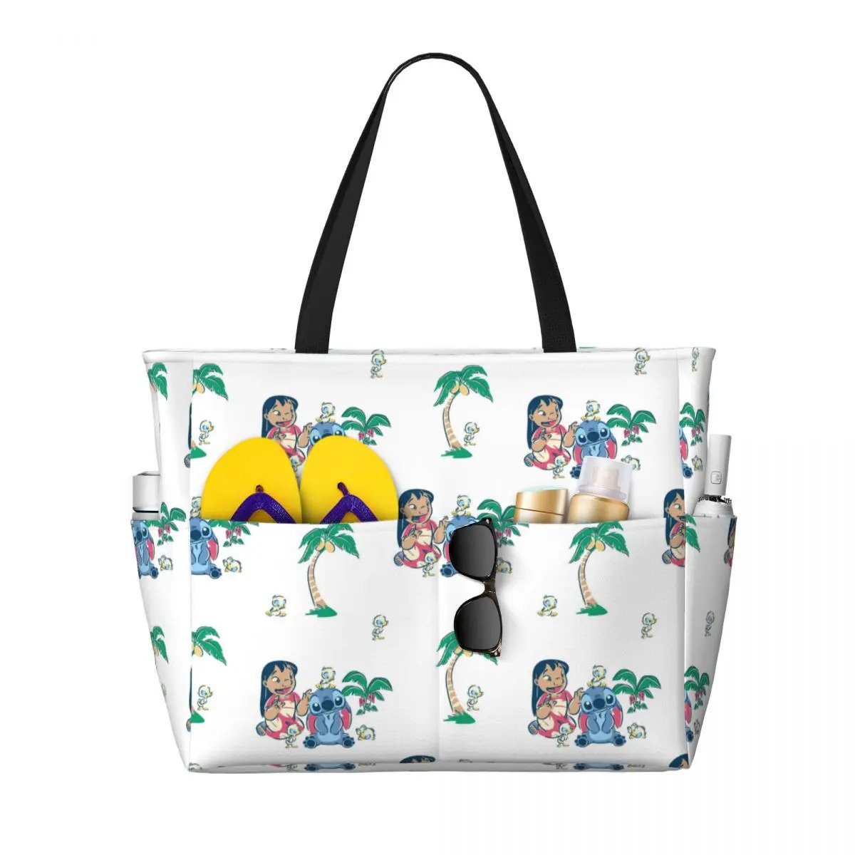 Waterproof Lilo and Stitch Cartoon Beach Tote Pool Bags for Women ...