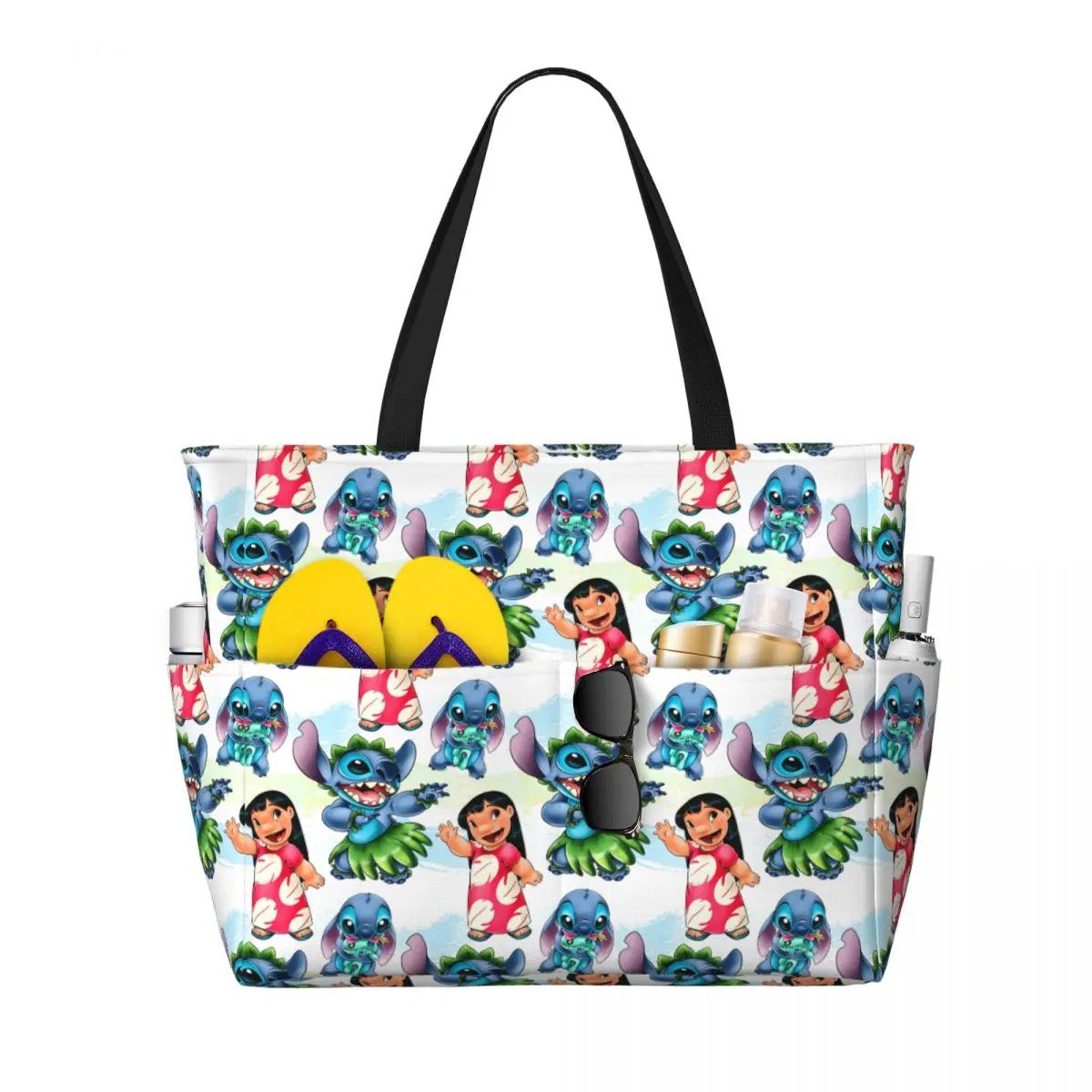 Waterproof Lilo and Stitch Cartoon Beach Tote Pool Bags for Women ...