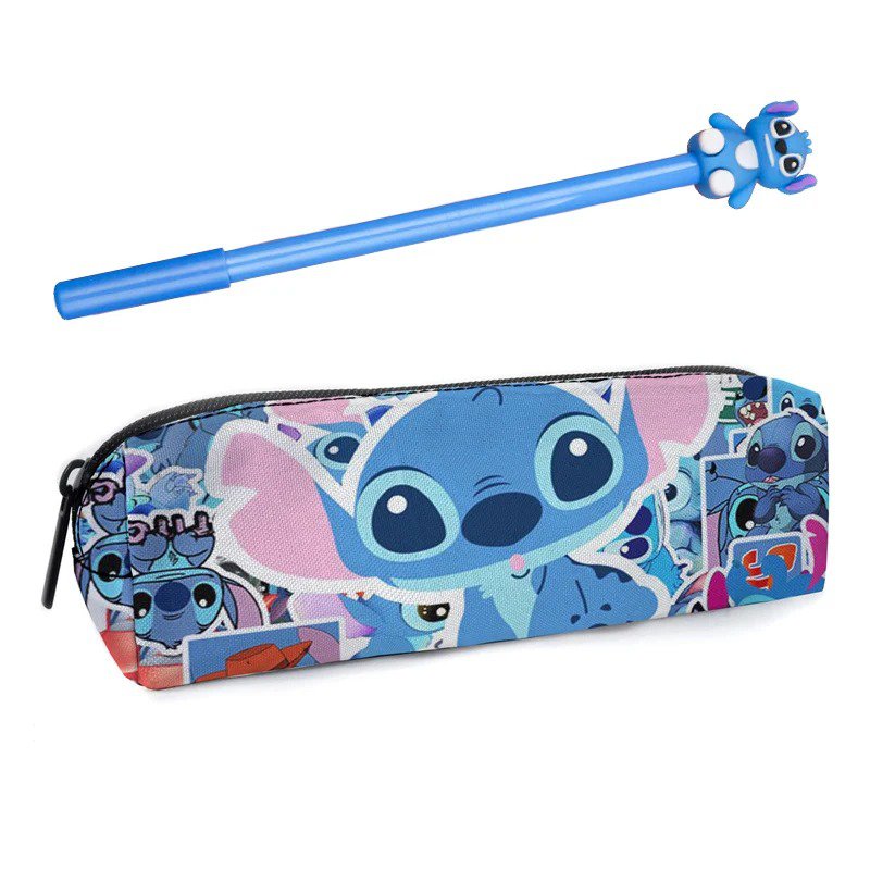 Disney Anime Lilo Stitch Pencil Case pen set Kawaii Stitch Print Pen ...