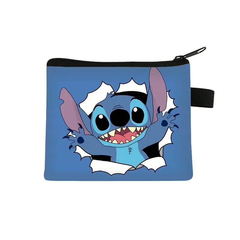 New Anime Stitch Coin Purse Kawaii Lilo Stitch Wallet Cute Angel ...