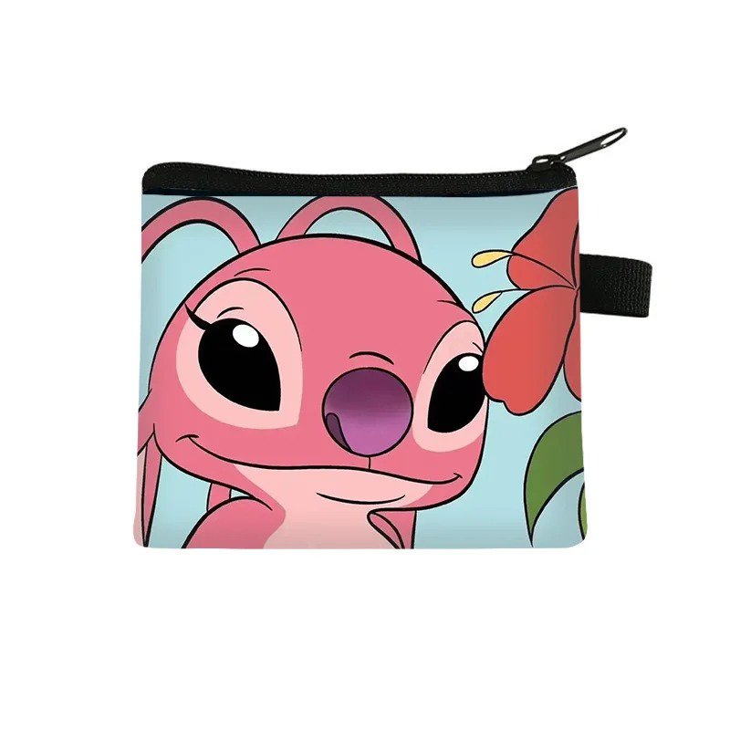 New Anime Stitch Coin Purse Kawaii Lilo Stitch Wallet Cute Angel ...