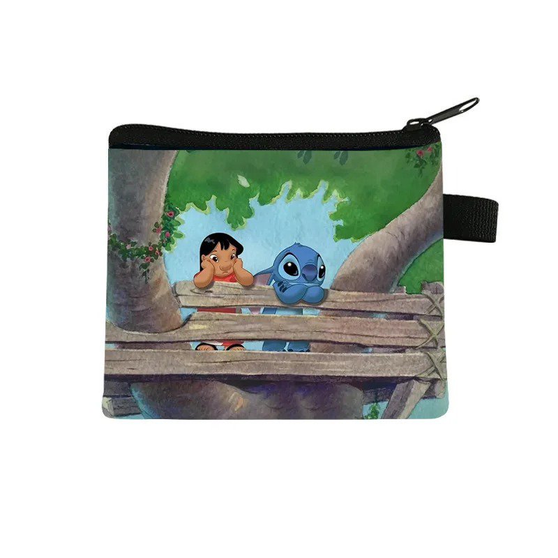 New Anime Stitch Coin Purse Kawaii Lilo Stitch Wallet Cute Angel ...