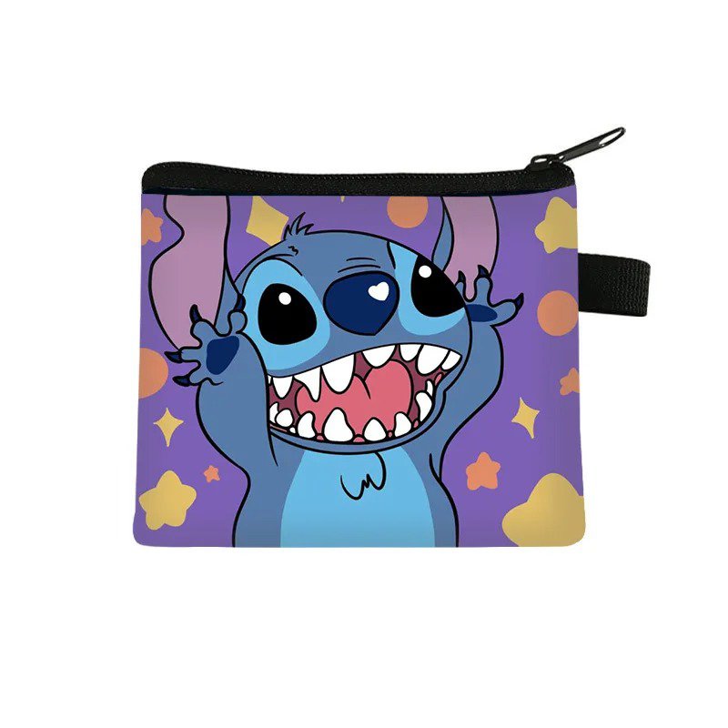 New Anime Stitch Coin Purse Kawaii Lilo Stitch Wallet Cute Angel ...