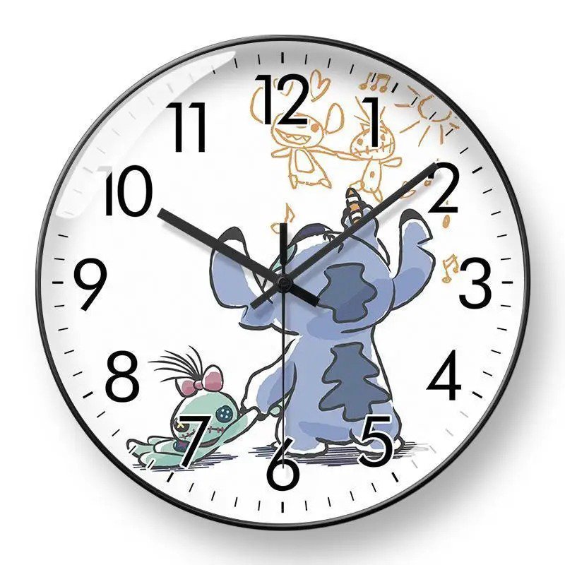 Disney Lilo Stitch Cartoon Anime Wall Clock Cute Fashion Silent Quartz ...