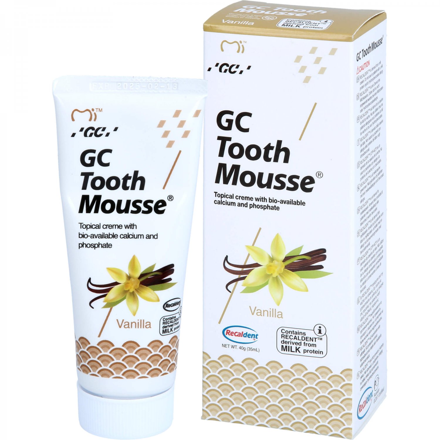 Gc Tooth Mousse Vanilla, 40 G Cream, For The Care Of Gums And Teeth