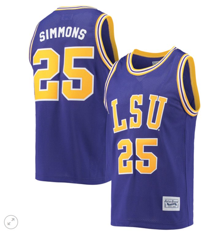 Ben Simmons Jersey #25 Lsu Tigers College Basketball Stiched Alumni Purple
