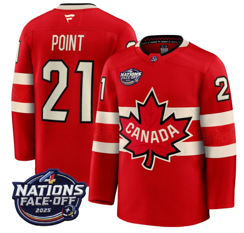 Brayden Point Jersey #21 Red 2025 4 Nations Face-Off Stitched