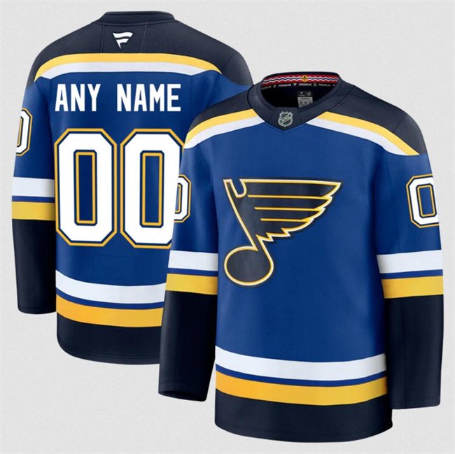 Men's Custom St. Louis Blues Jersey Name, Number 2025 Home Blue