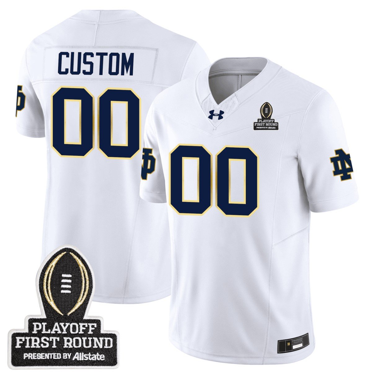 Custom Notre Dame Fighting Irish Jersey CFP First Round Patch Football ...