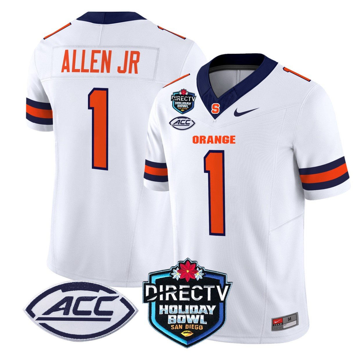 LeQuint Allen Jersey #1 Syracuse Orange 2025 Holiday Bowl Patch White