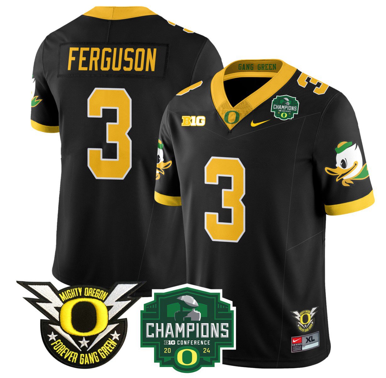 Terrance Ferguson Jersey #3 Oregon Ducks 2024 Big Ten Champions ...