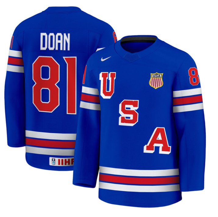 Josh Doan Jersey #81 USA Hockey 2025 Premium Stitched Away