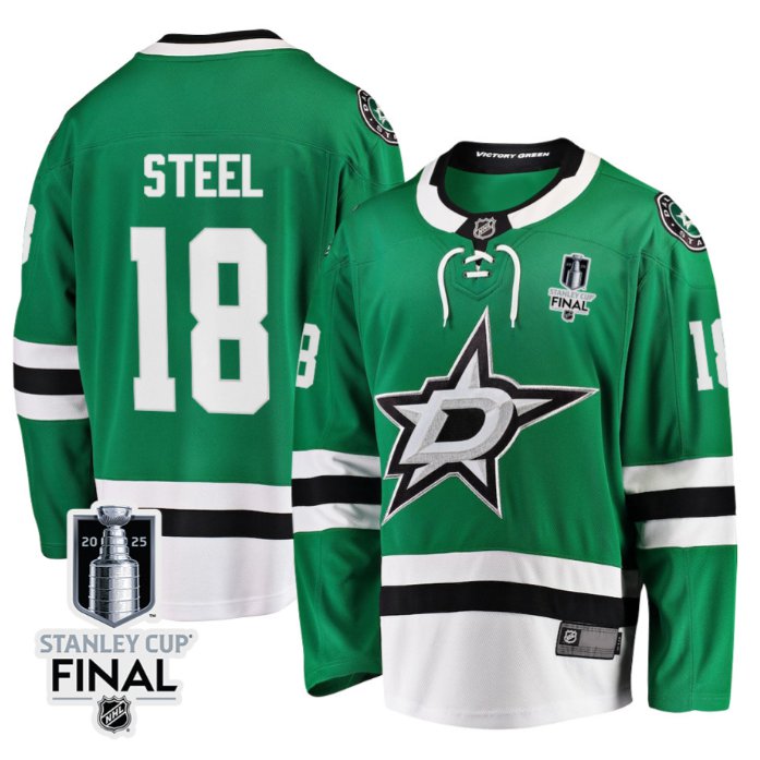 Sam Steel 18 Dallas Stars 2025 STANLEY CUP Final Patch Home Men Jersey ...