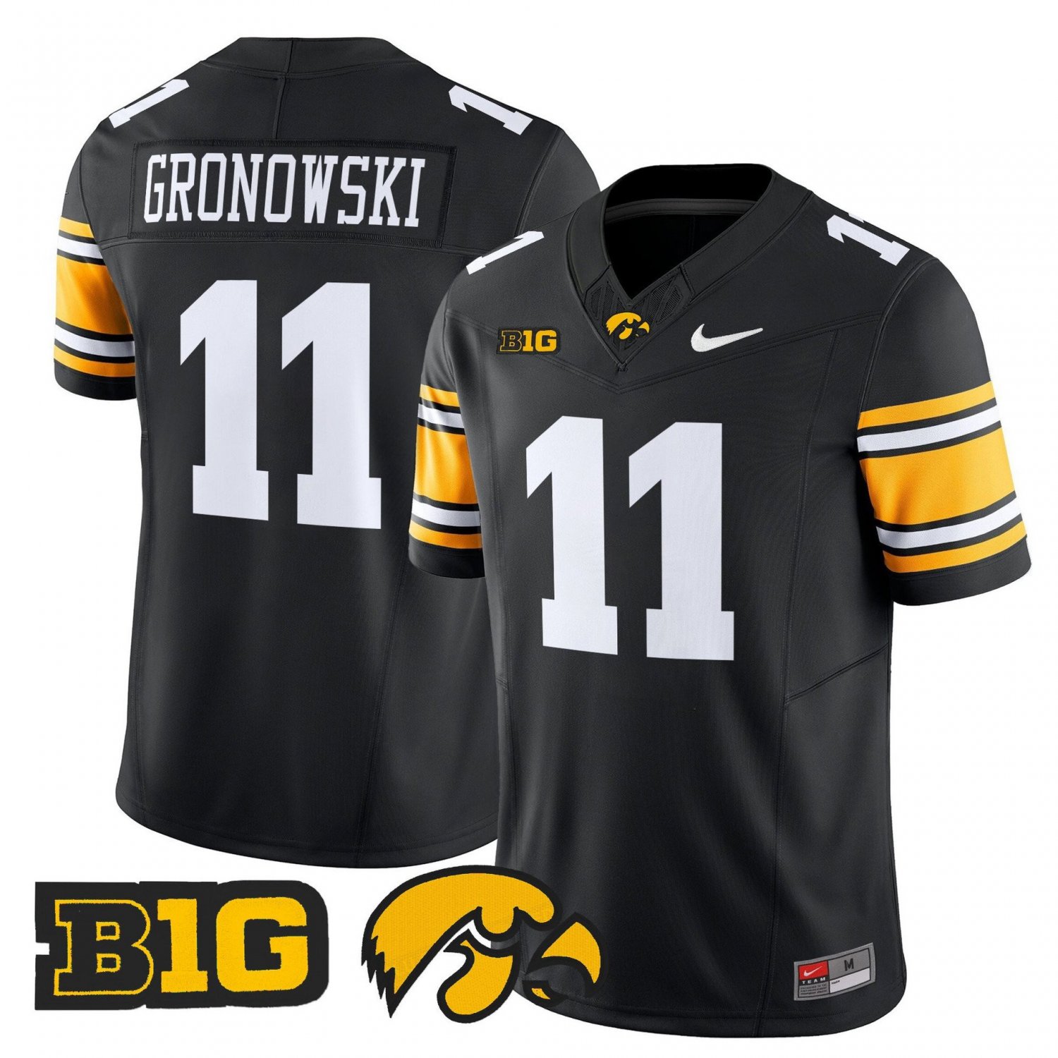 Mark Gronowski Jersey #11 Iowa Hawkeyes 2025 Limited Stitched Black