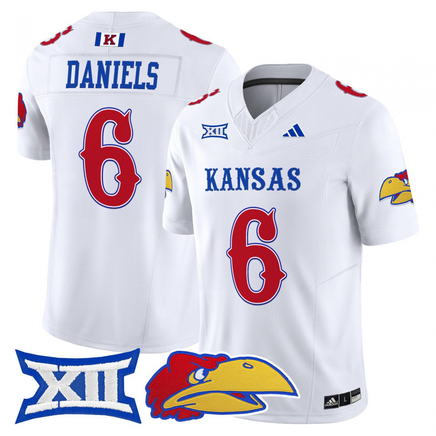 Jalon Daniels Jersey #6 Kansas Jayhawks 2025 Vapor Limited Stitched White