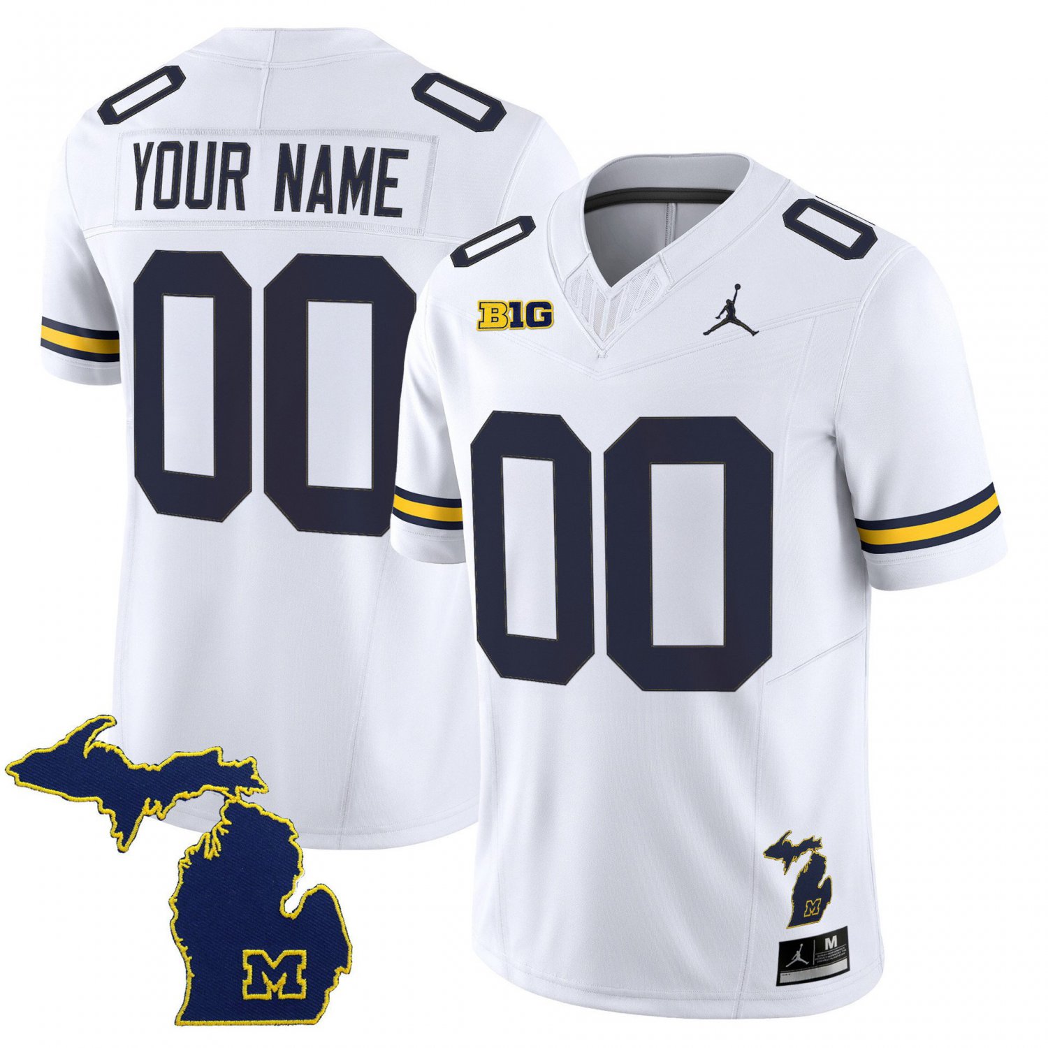Custom Michigan Wolverines Jersey 2025 Vapor Limited V2 Stitched White