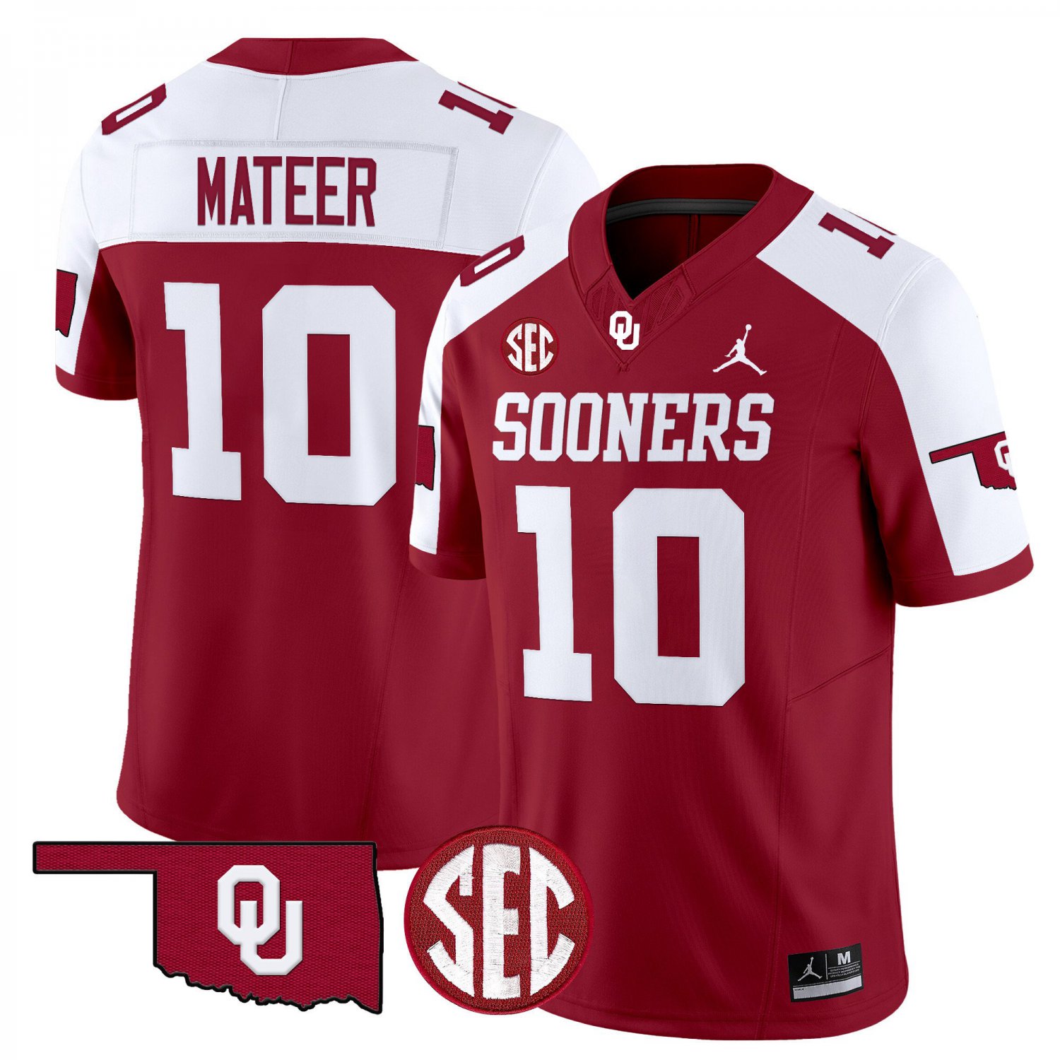John Mateer Jersey #10 Oklahoma Sooners 2025 Vapor Limited Stitched ...