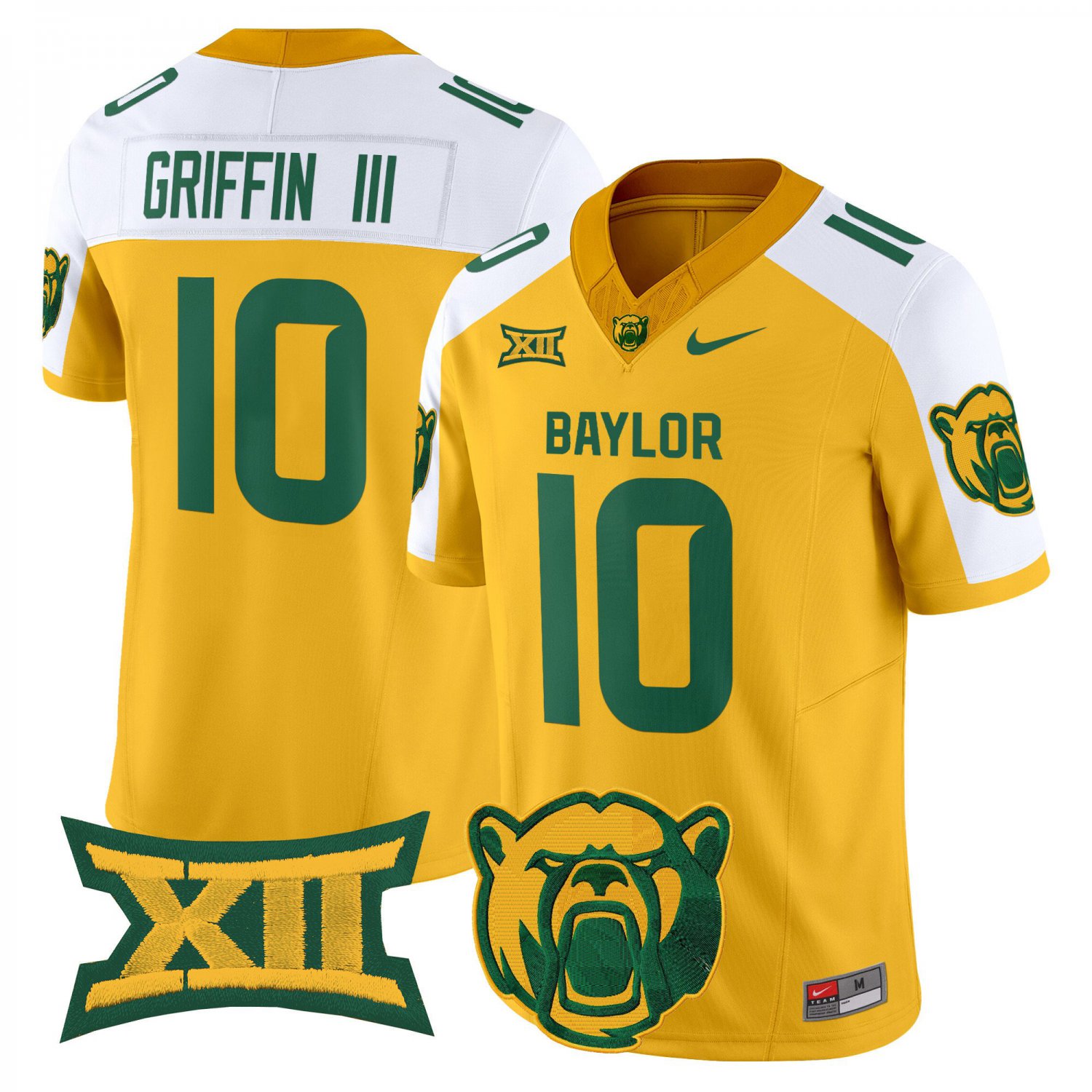 Robert Griffin III Jersey #10 Baylor Bears 2025 V2 Vapor Stitched Gold ...