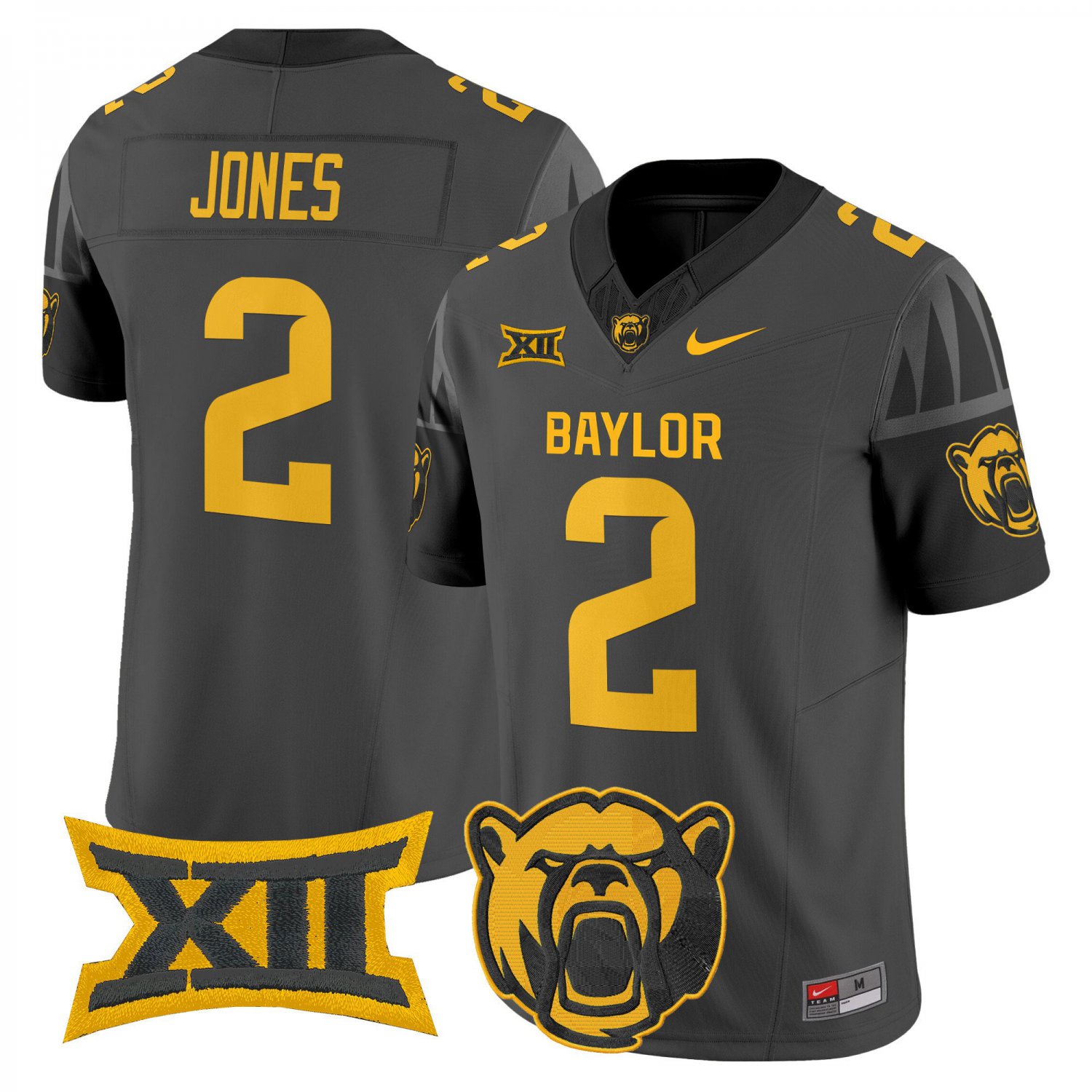 Matt Jones Jersey #2 Baylor Bears 2025 Vapor Limited Stitched Black