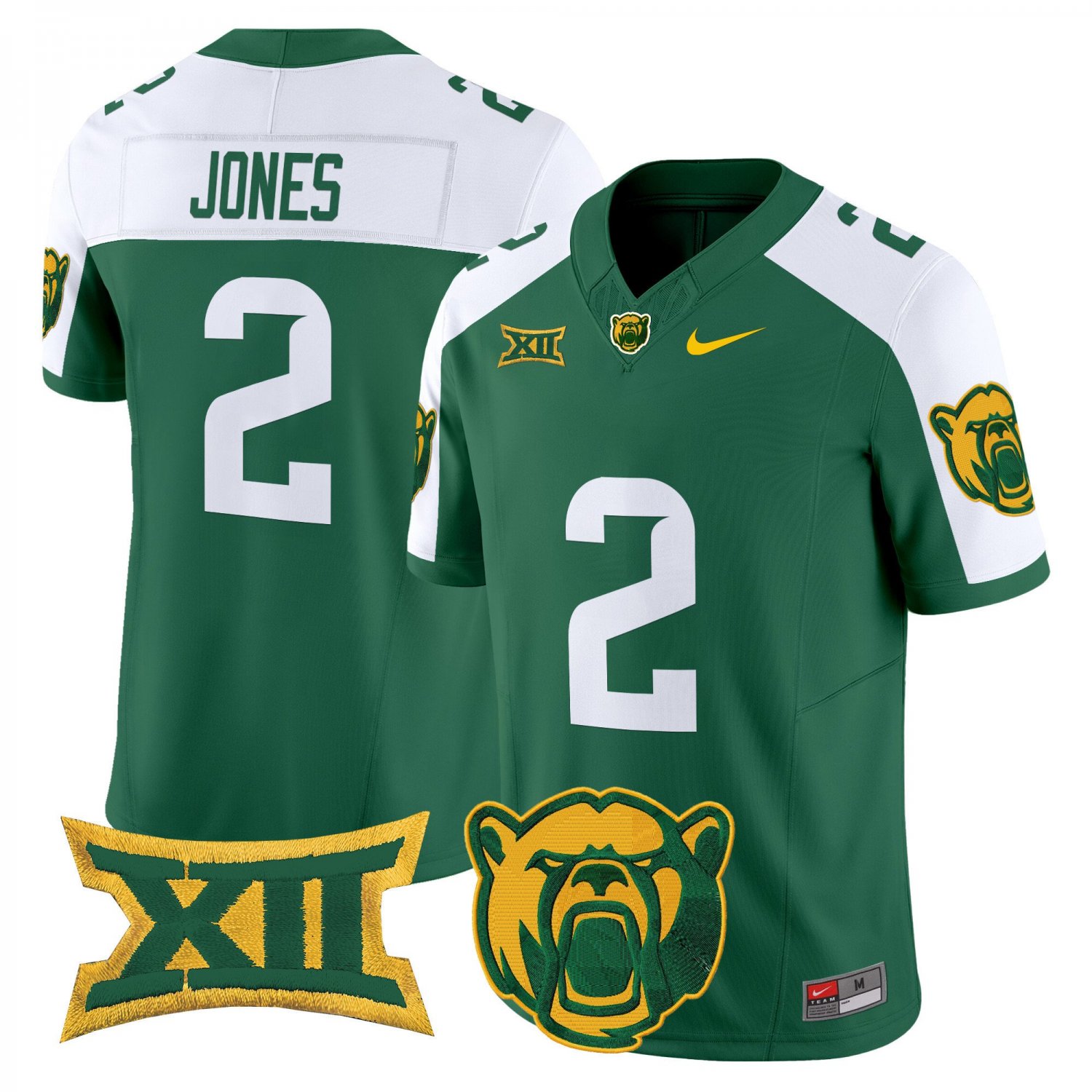 Matt Jones Jersey #2 Baylor Bears 2025 Vapor Limited Stitched Green ...