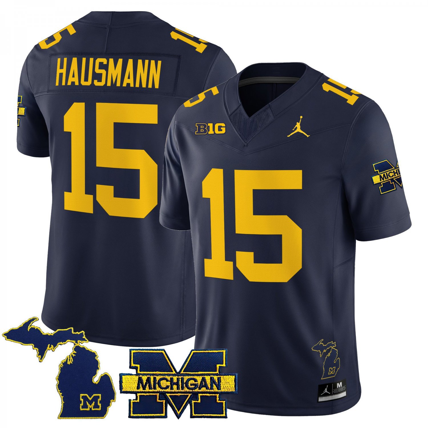 Ernest Hausmann Jersey #15 Michigan Wolverines 2025 Stitched Navy