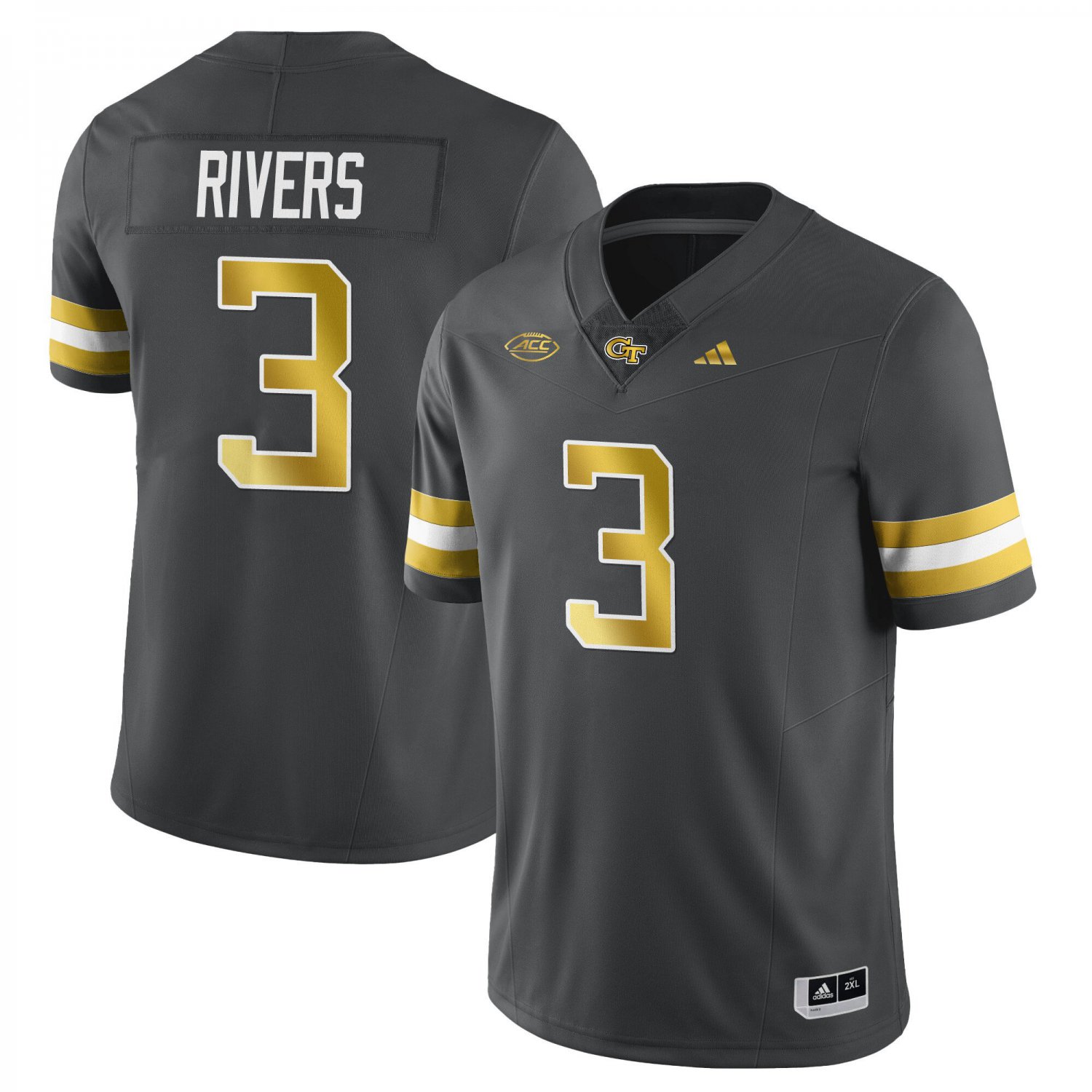 Eric Rivers Jersey #3 Georgia Tech Football 2025 Limited Stitched Dark Gray