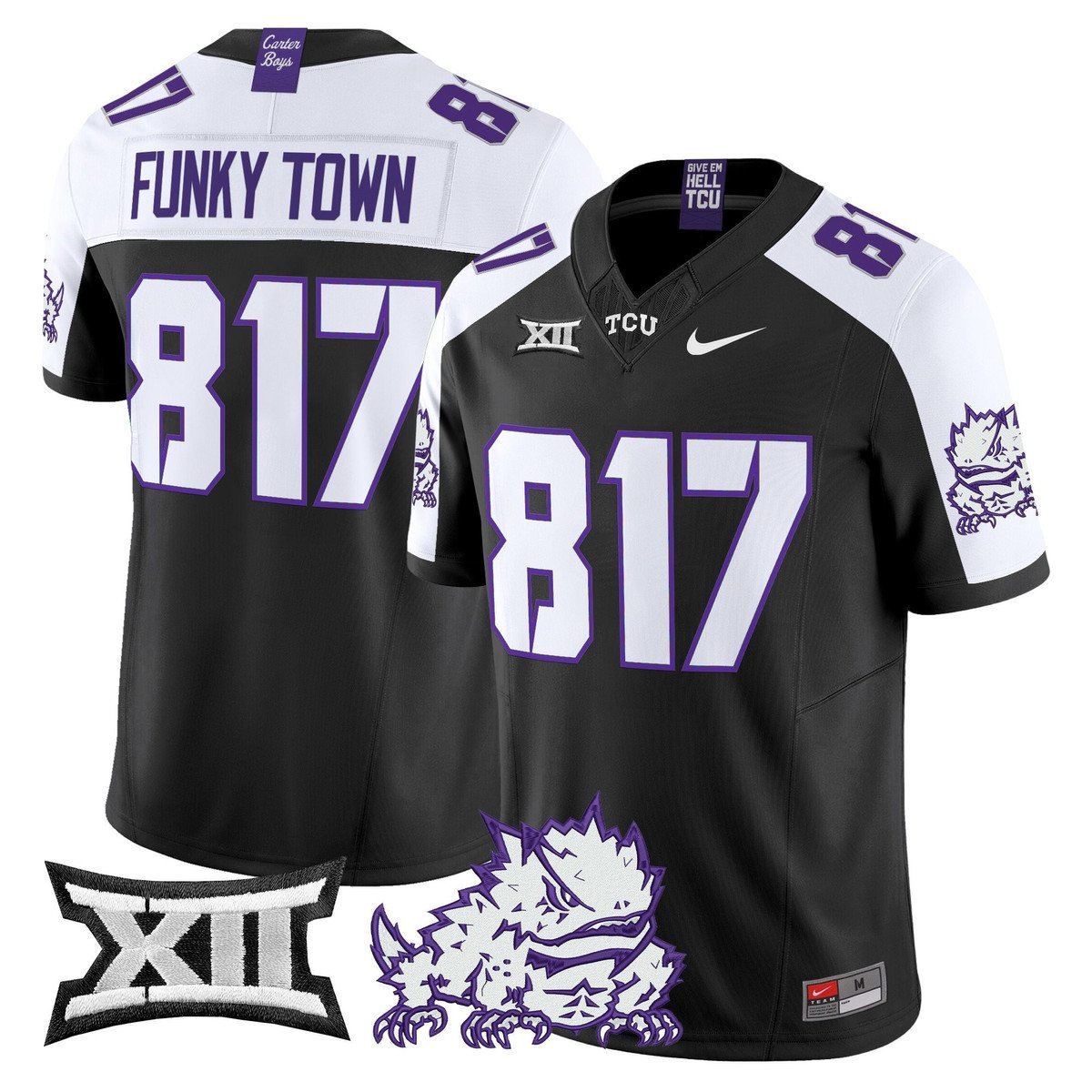 Funky Town Jersey #817 TCU Horned Frogs 2025 Vapor Limited Stitched ...