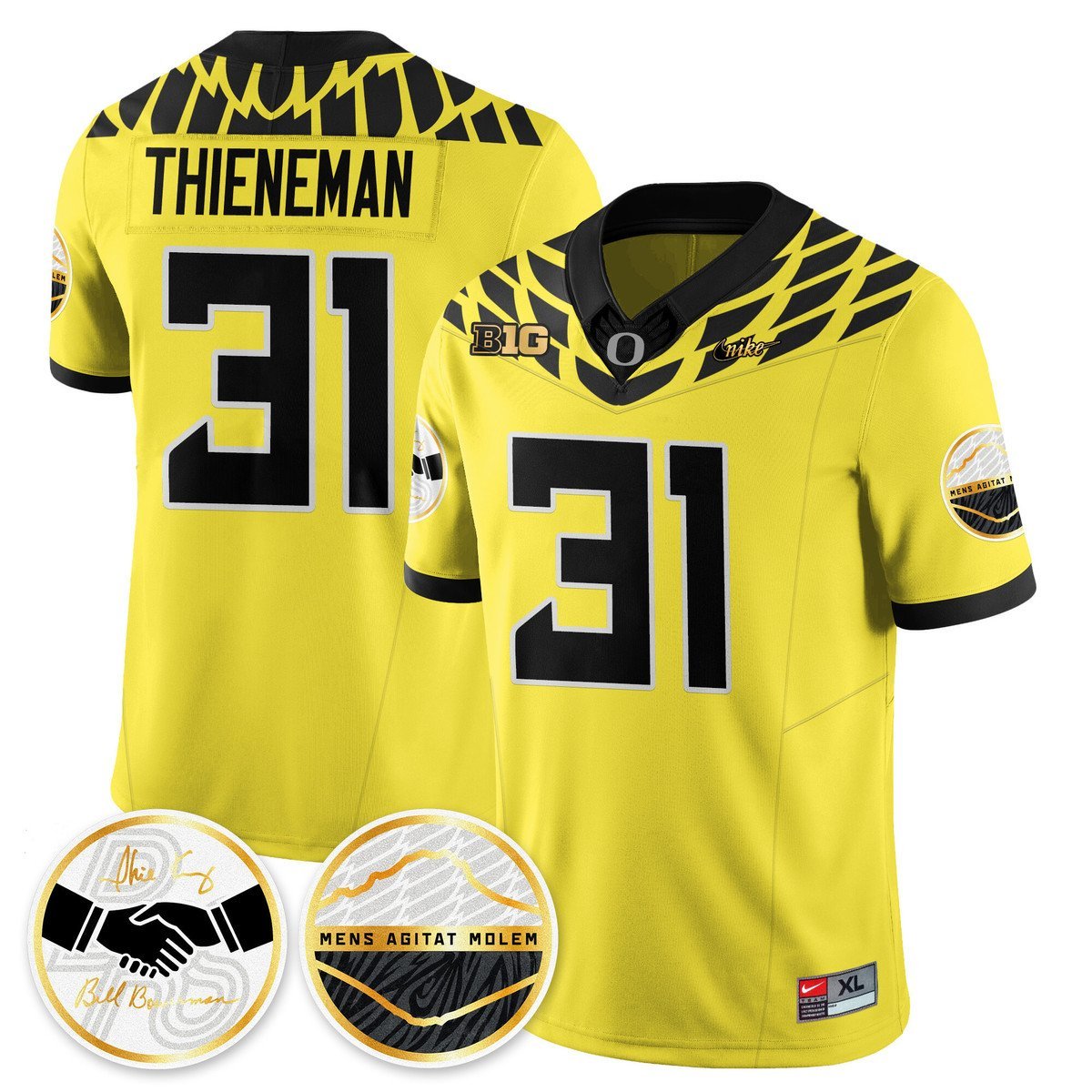 Dillon Thieneman Jersey #31 Oregon Ducks 2025 Shoe Duck Stitched Yellow