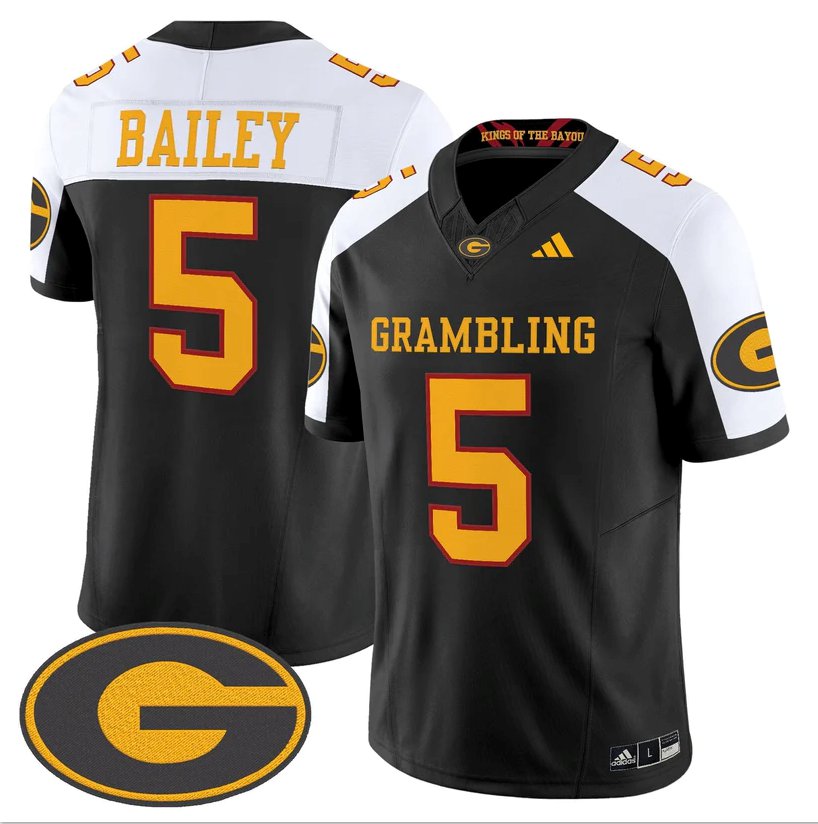 Deljay Bailey Jersey #5 Grambling Tigers 2025 Vapor Limited Stitched ...