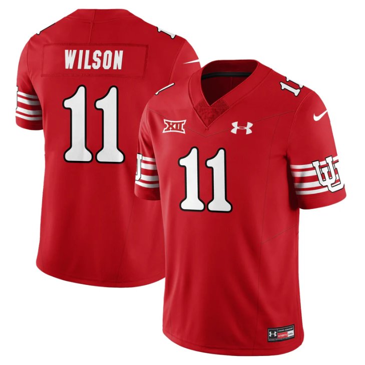 Isaac Wilson Jersey #11 Utah Football 2025 Dark Mode Limited Stitched Red