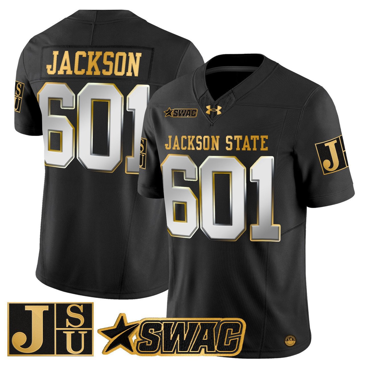 Jackson Jersey #601 Jackson State Tigers 2025 Vapor Stitched Black Limited