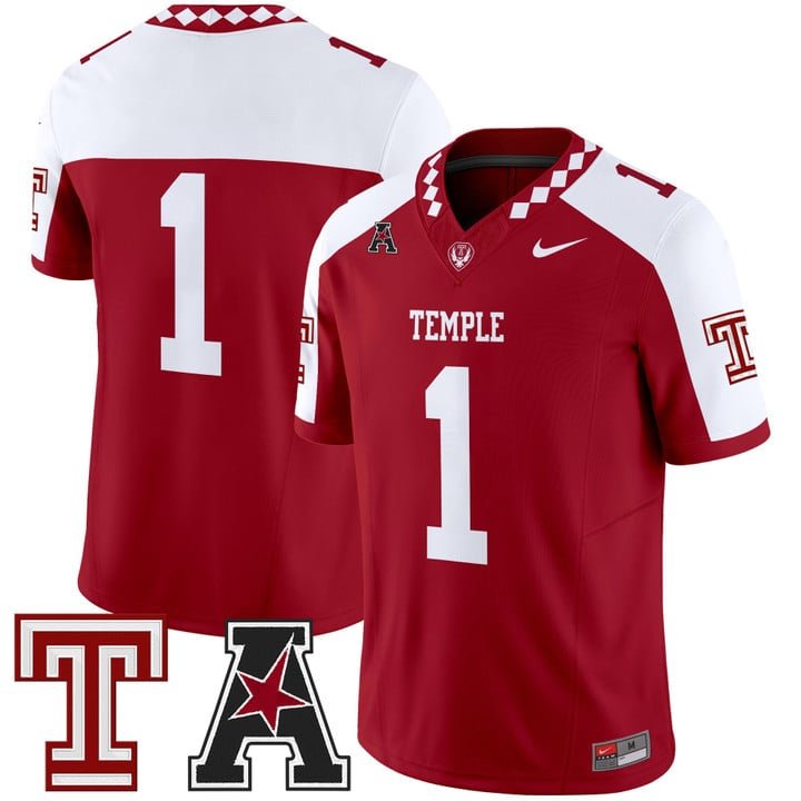 Team Jersey #1 Temple Owls 2025 Vapor Limited Stitched Crimso Alter